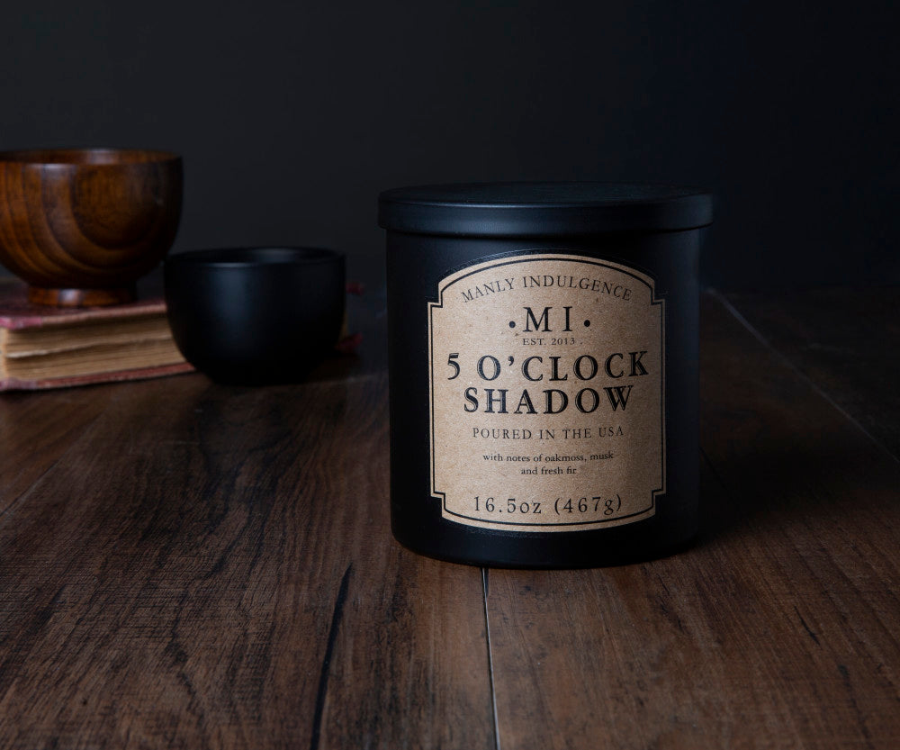 Manly Indulgence Scented Jar Candle, 5 O'clock Shadow, Classic ...